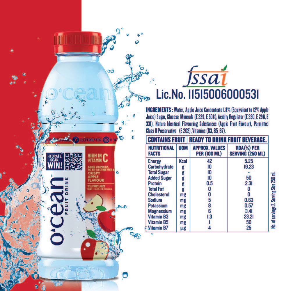 HSW -O'cean Fruit Water Crispy Apple – Ocean Beverages